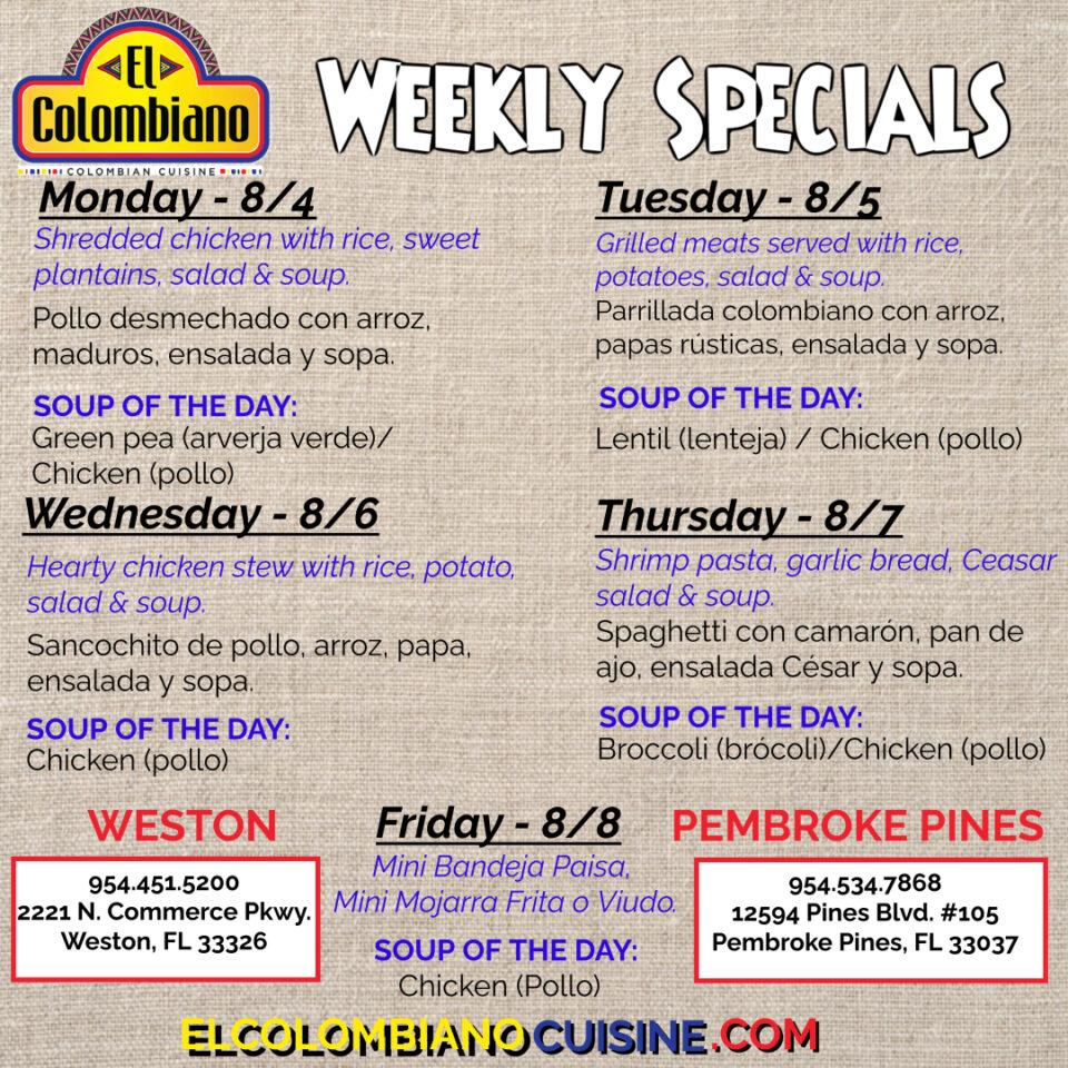 El Colombiano Cuisine – Authentic Colombian cuisine with a taste of home